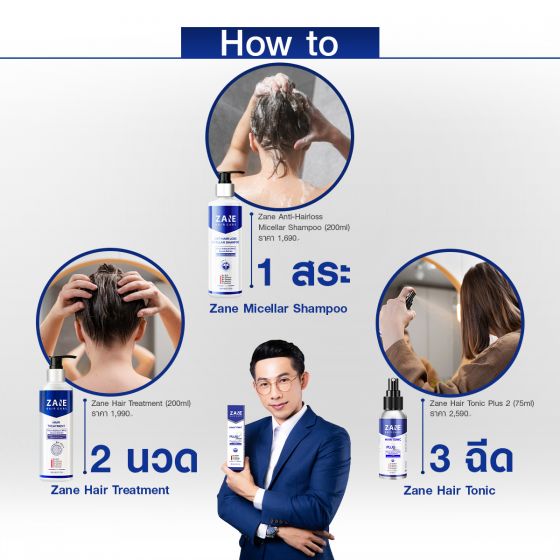 Zane Hair Tonic Plus 2 เซน แฮร์ โทนิค พลัส ทู (75ml ) 2 กล่อง + Zane ...