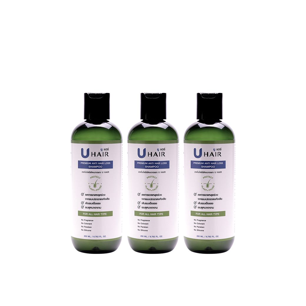 U hair premium anti hair loss shampoo (200ml.) 1 ขวด