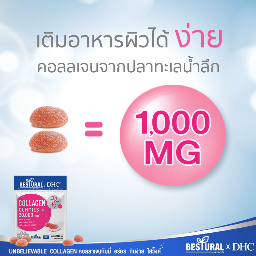 Bestural x DHC Collagen Gummy กัมมี่คอลลาเจนนำเข้าจากญี่ปุ่น